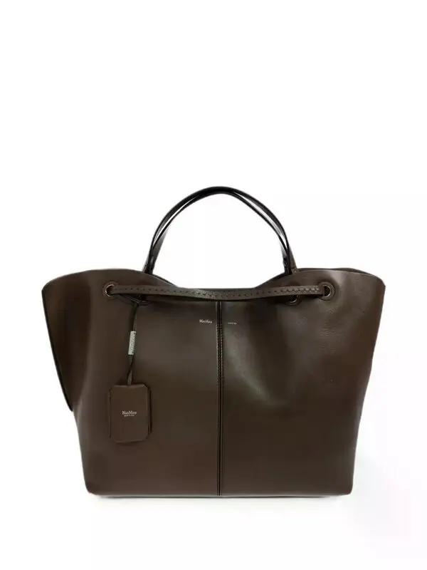 Max Mara Double Nappa Leather Tote Bag - Brown