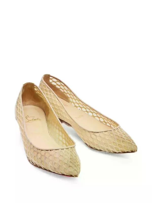 CHRISTIAN LOUBOUTIN Mesh Pointed-toe Ballet Flats