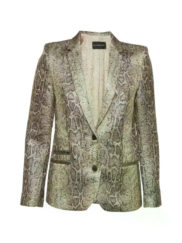 Zadig&Voltaire Python Jacquard Single-breasted Blazer - Neutrals