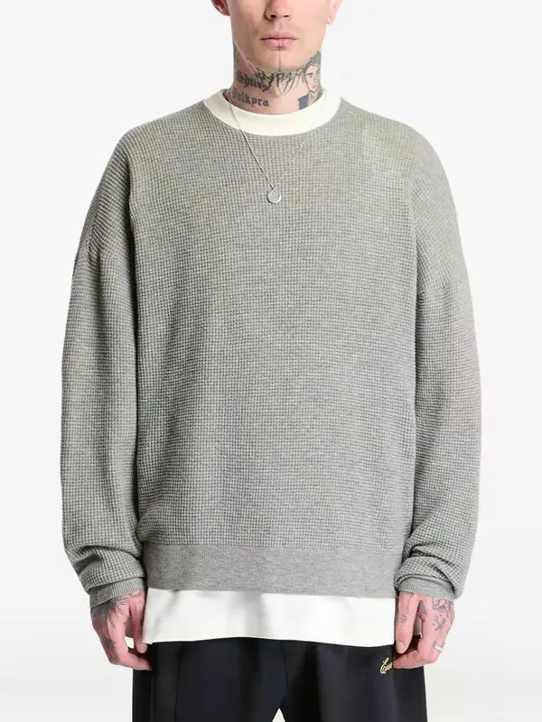 Fear Of God Gray Waffle Knit Crewneck Sweater