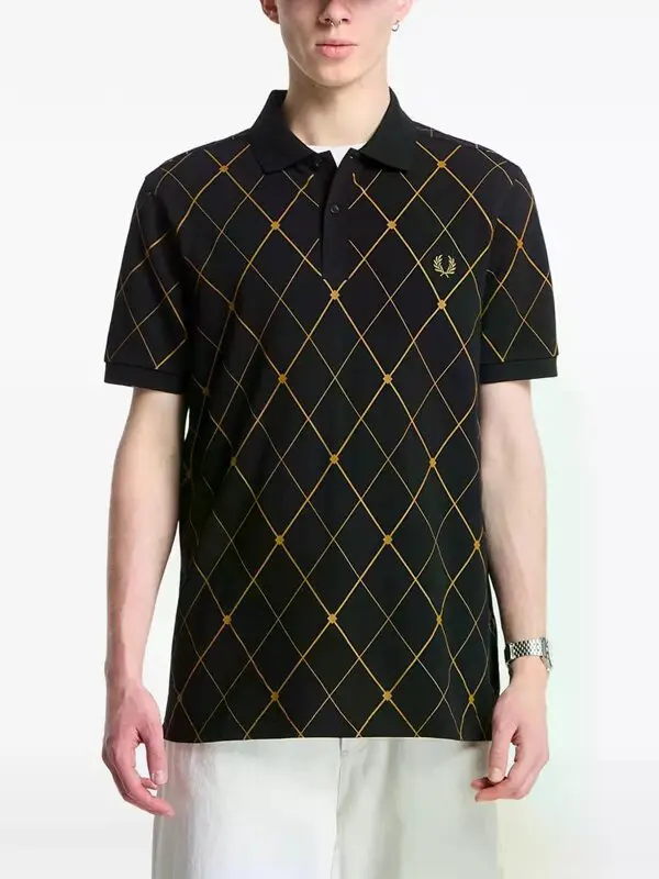Fred Perry Argyle-print Polo Shirt