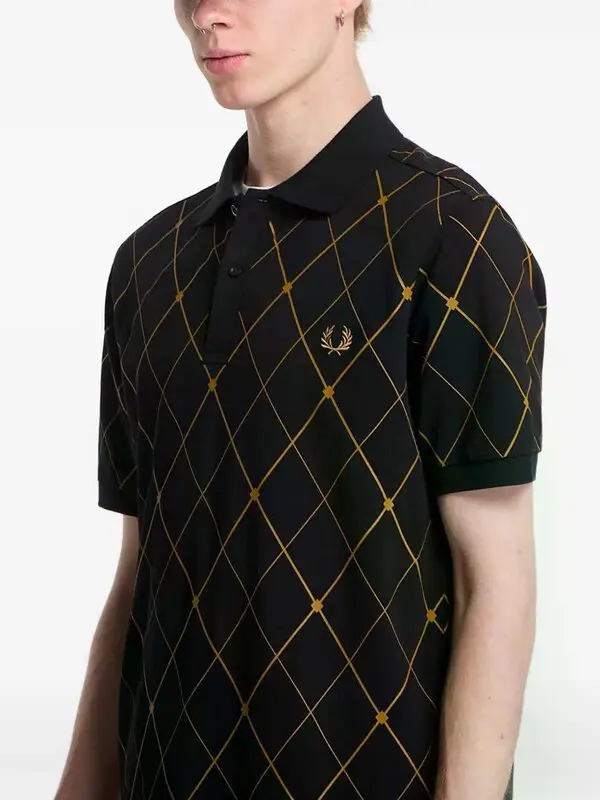 Fred Perry Argyle-print Polo Shirt