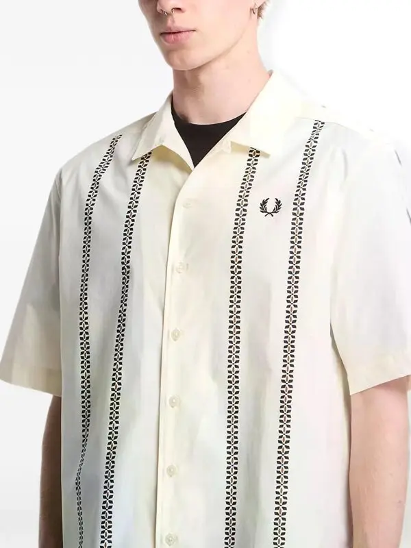 Fred Perry Placement-print Revere-collar Shirt