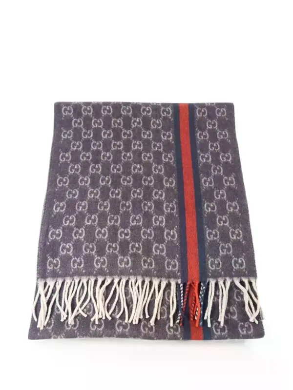 Gucci Monogram-pattern Scarf - Grey