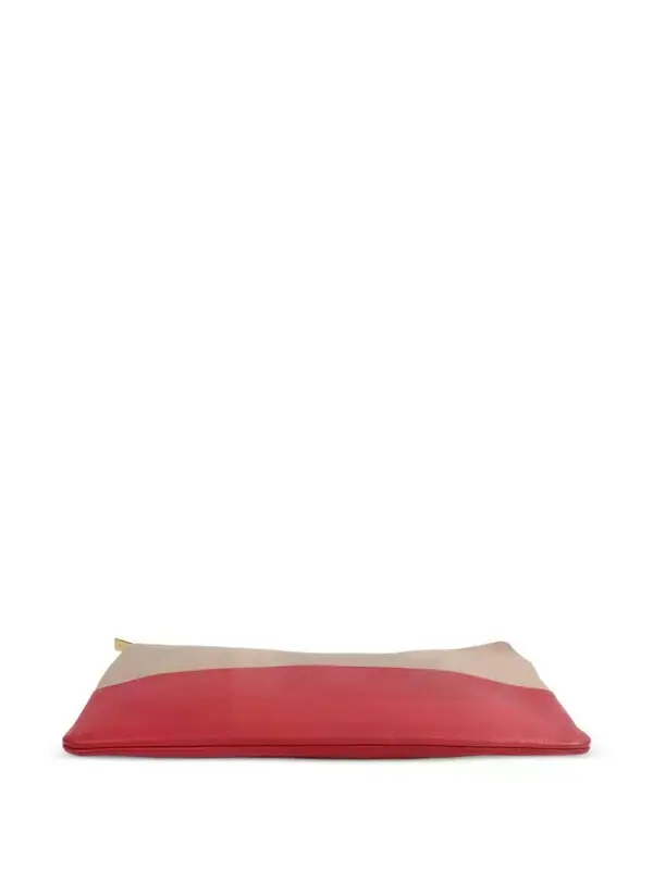 Celine Two-tone Leather Clutch Bag - Neutrals