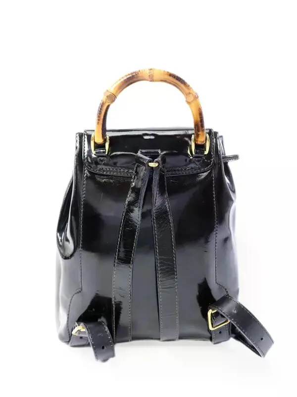 Gucci Bamboo Patent Leather Mini Backpack