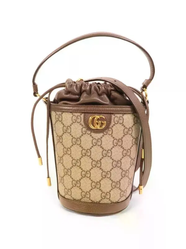 Gucci Mini Gg Canvas Bucket Bag - Neutrals