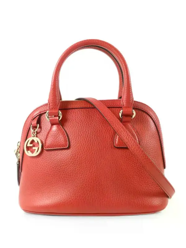 Gucci Gg Charm Leather Shoulder Bag - Red