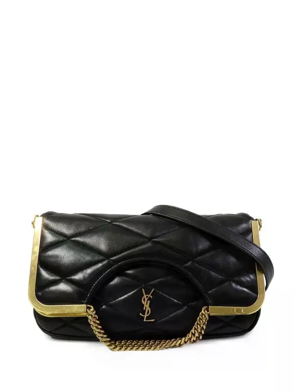 Saint Laurent Quilted Leather Tote Bag With Gold-tone Hardware - Black