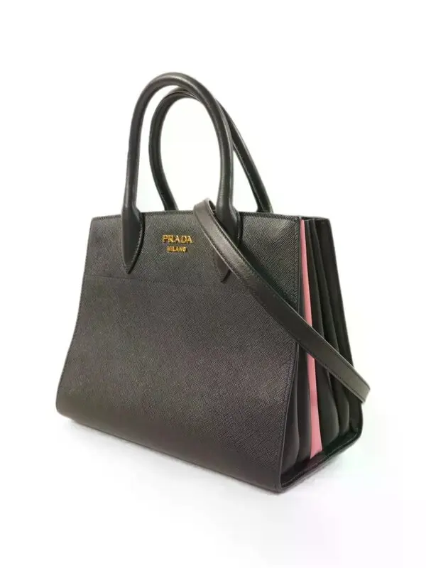 Prada Logo Detail Tote Bag - Black