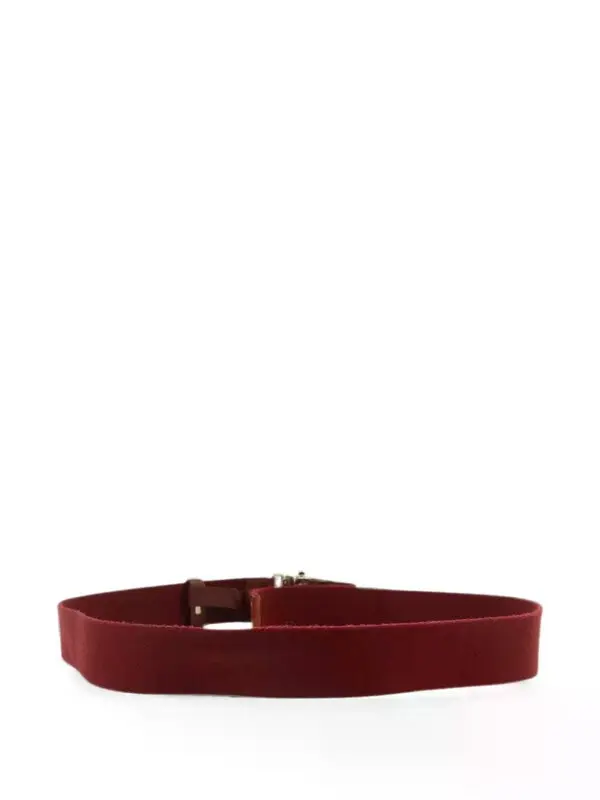 Prada Plaid Print Logo Plaque Belt