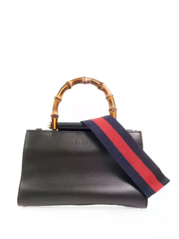 Gucci Bamboo Nymphaea Two-way Tote Bag - Black