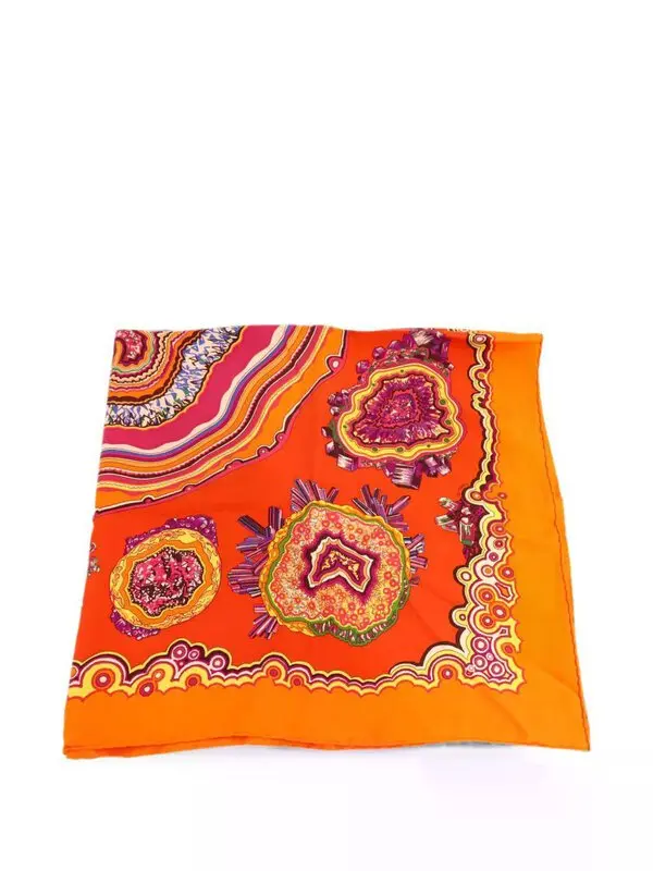 Hermès Pierres Et Cristaux Scarf - Orange