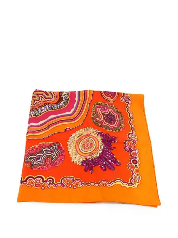 Hermès Pierres Et Cristaux Scarf - Orange