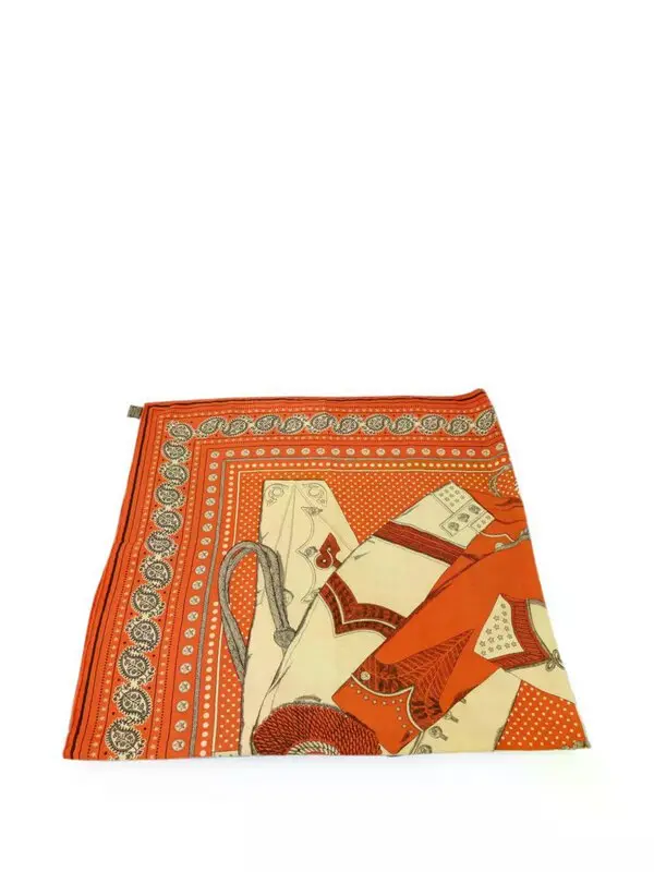 Hermès Paisley-print Scarf - Orange
