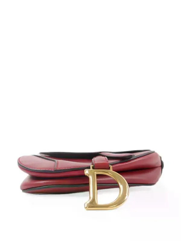 Dior Mini Saddle Calfskin Shoulder Bag - Red