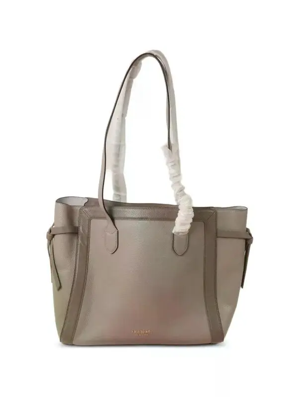 Kate Spade New York Leather Tote Bag With Side Tie Details - Neutrals