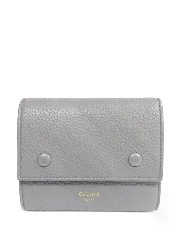 Celine Grained Leather Wallet - Grey