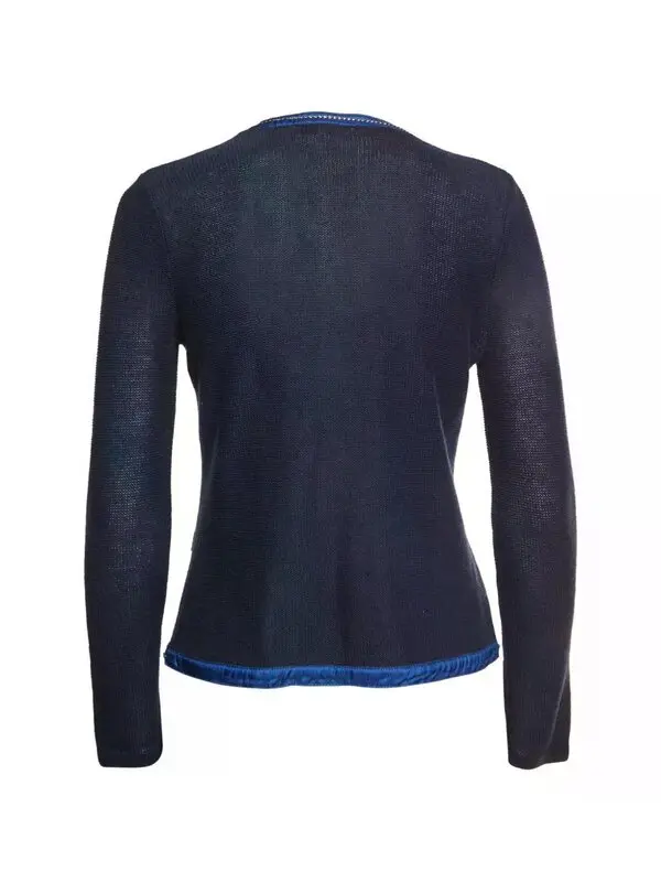 Maje Chain-trim Long-sleeve Cardigan - Blue