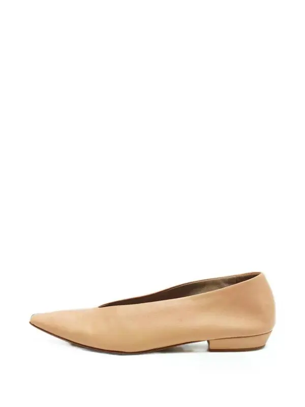 Bottega Veneta Beige Leather Almond Toe Ballet Flats - Neutrals