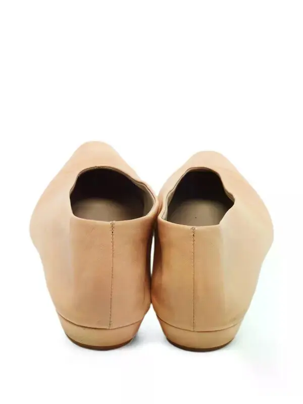 Bottega Veneta Beige Leather Almond Toe Ballet Flats