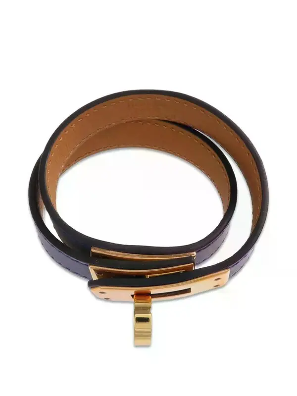 Hermès Kelly Double Tour Leather Bracelet - Gold