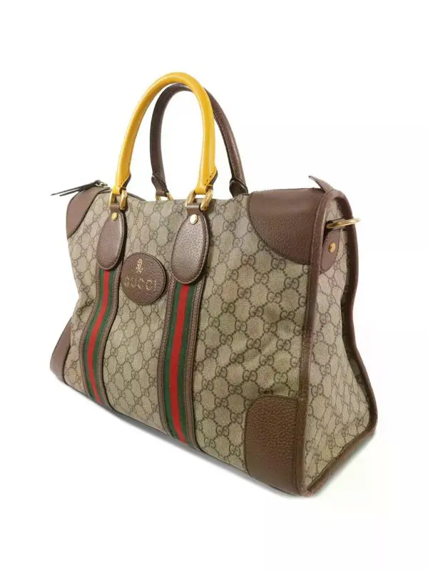 Gucci Gg Supreme Web Duffle Tote Bag