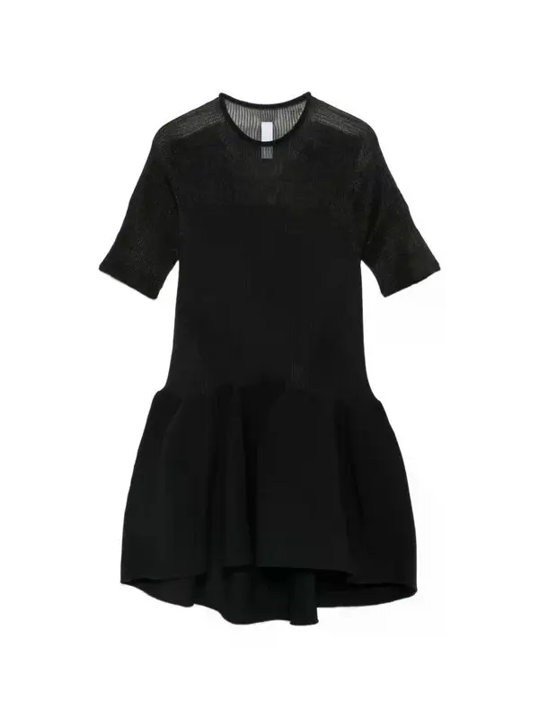 CFCL Pottery Lucent Ribbed Peplum Top - Black