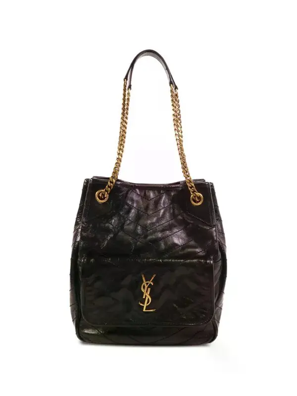 Saint Laurent Small Niki Leather Bucket Bag - Black