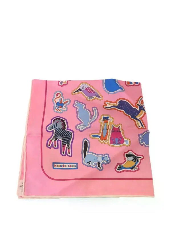 Hermès Animal-print Scarf - Pink