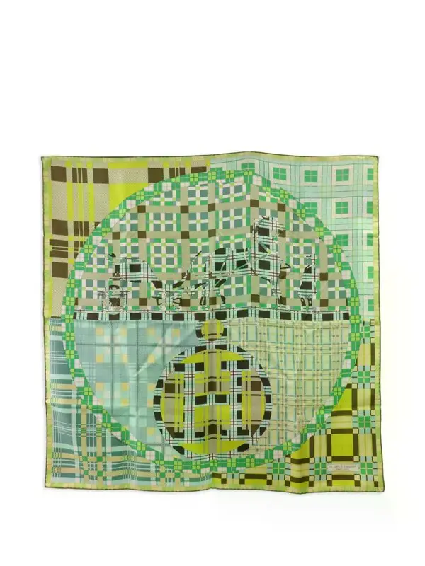 Hermès Ex-libris À Carreaux Scarf - Green