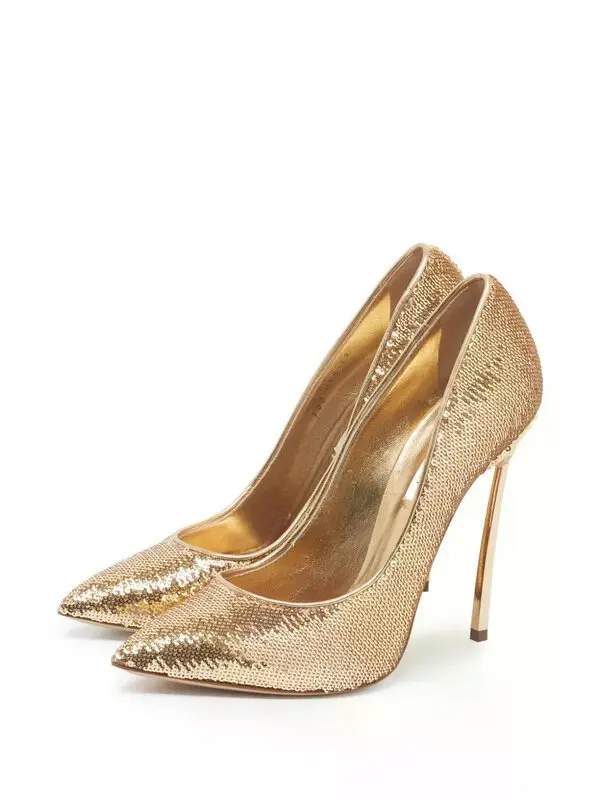 Casadei Blade Sequin Embellished Pumps - Yellow