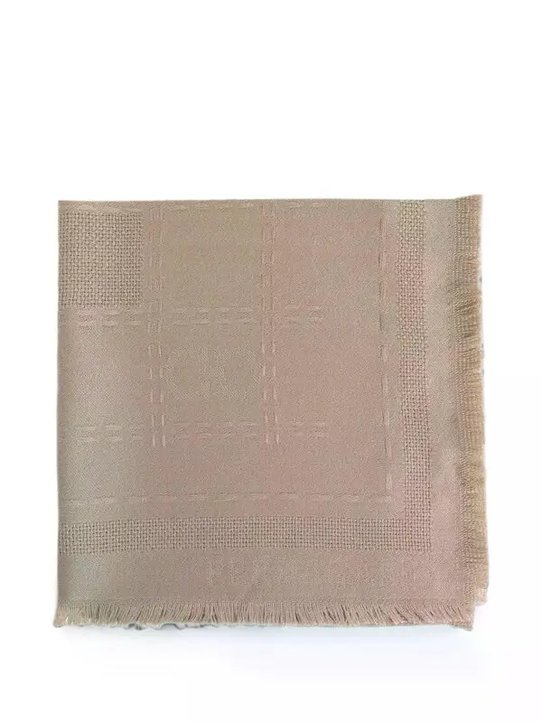 FERRAGAMO Gancini Jacquard-logo Scarf - Neutrals
