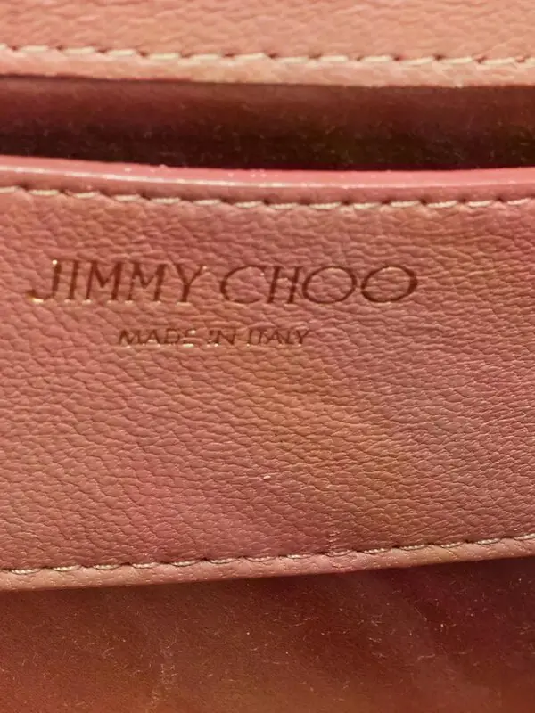 JIMMY CHOO Varenne Croc-effect Clutch Bag With Monogram Plaque And Chain Strap