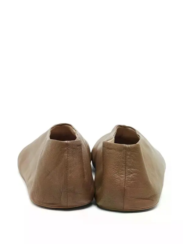 THE ROW Stella Ballet Flats Leather Slip-on Round Toe