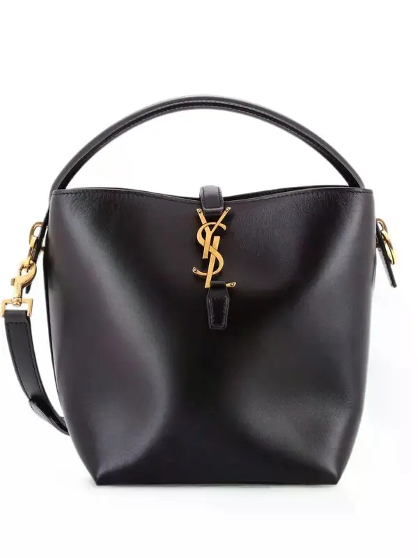 Saint Laurent Le 37 Leather Mini Bucket Bag - Black