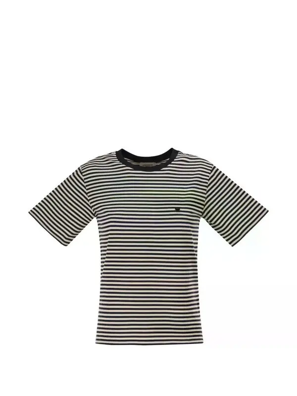 Max Mara Striped Embroidered Logo T-shirt