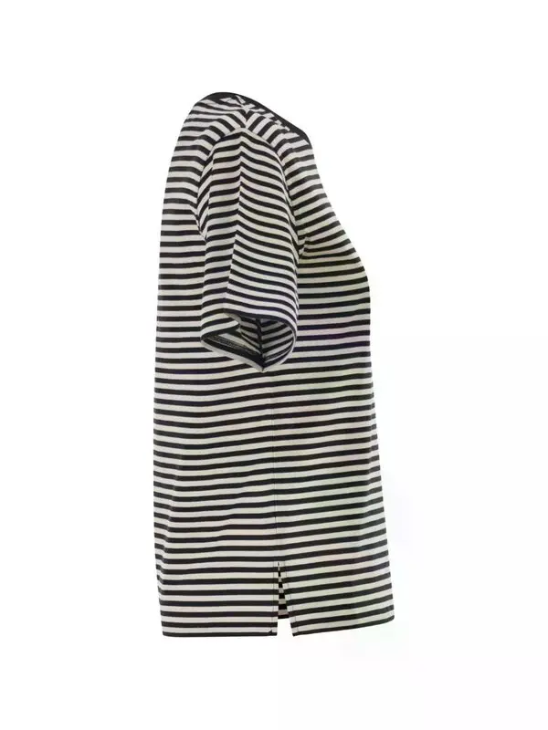 Max Mara Striped Embroidered Logo T-shirt
