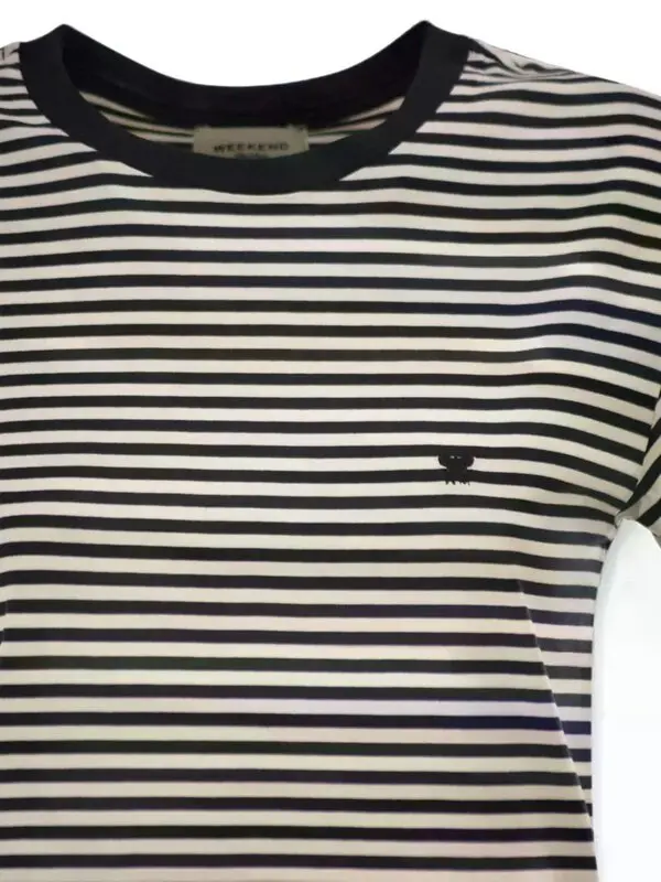 Max Mara Striped Embroidered Logo T-shirt