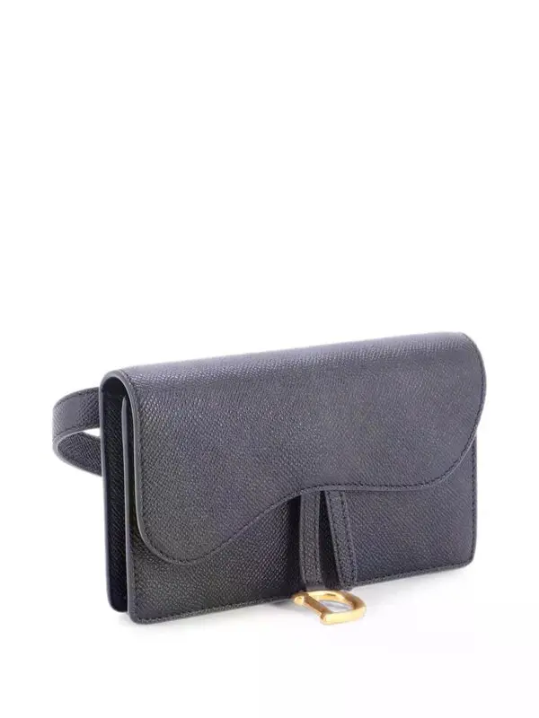 Dior Saddle Rectangular Leather Belt Bag - Black
