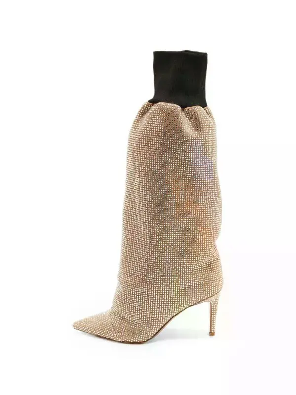 Alexandre Vauthier Crystal-embellished Suede Boots