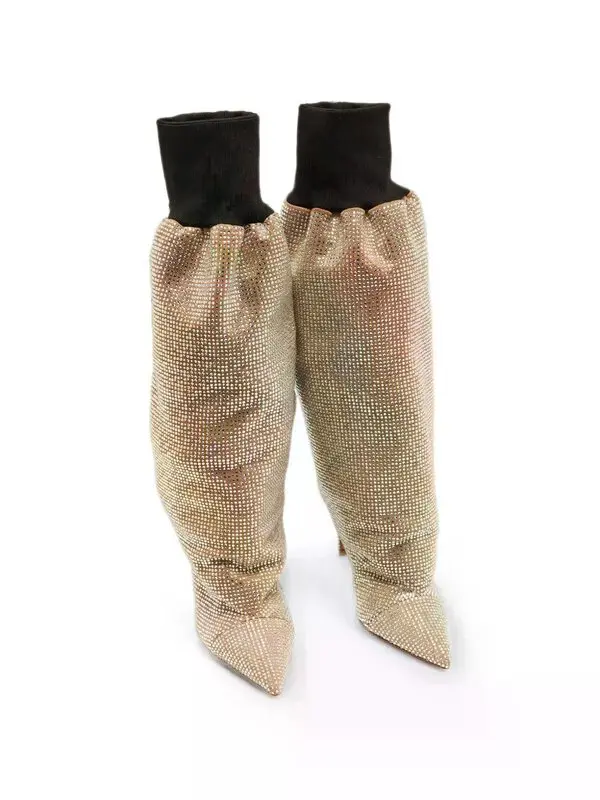 Alexandre Vauthier Crystal-embellished Suede Boots