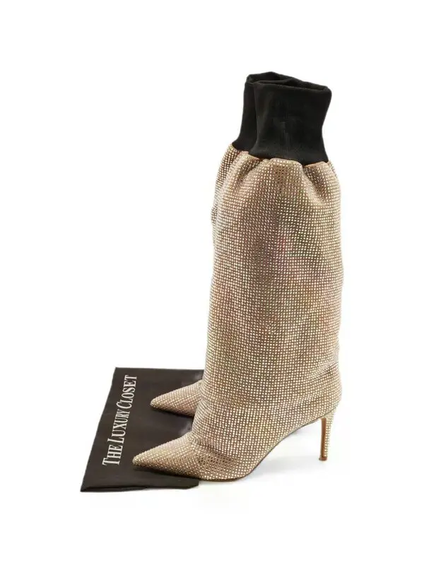 Alexandre Vauthier Crystal-embellished Suede Boots
