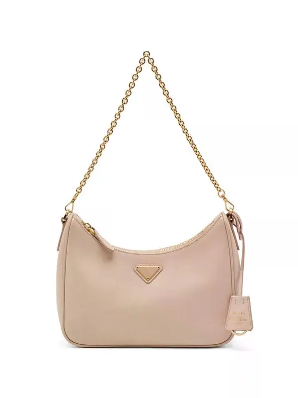 Prada Saffiano Leather Shoulder Bag - Neutrals