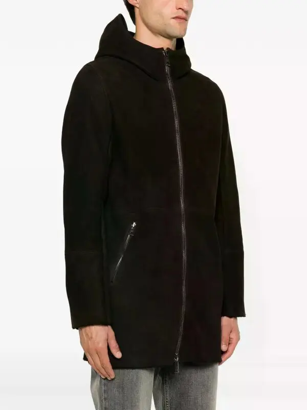 GIORGIO BRATO Hooded Shearling Coat