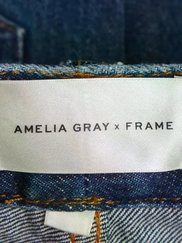 FRAME X Amelia Gray Logo-patch Wide-leg Jeans