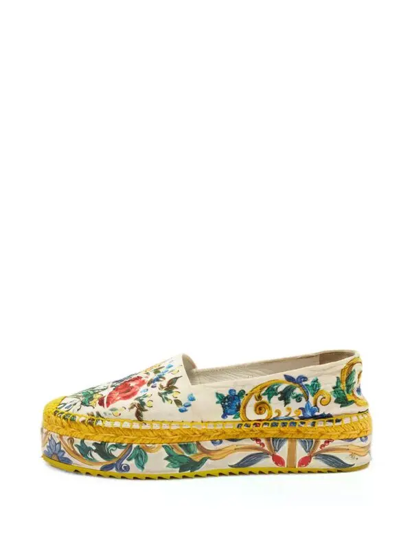 Dolce & Gabbana Floral Jacquard Platform Espadrilles