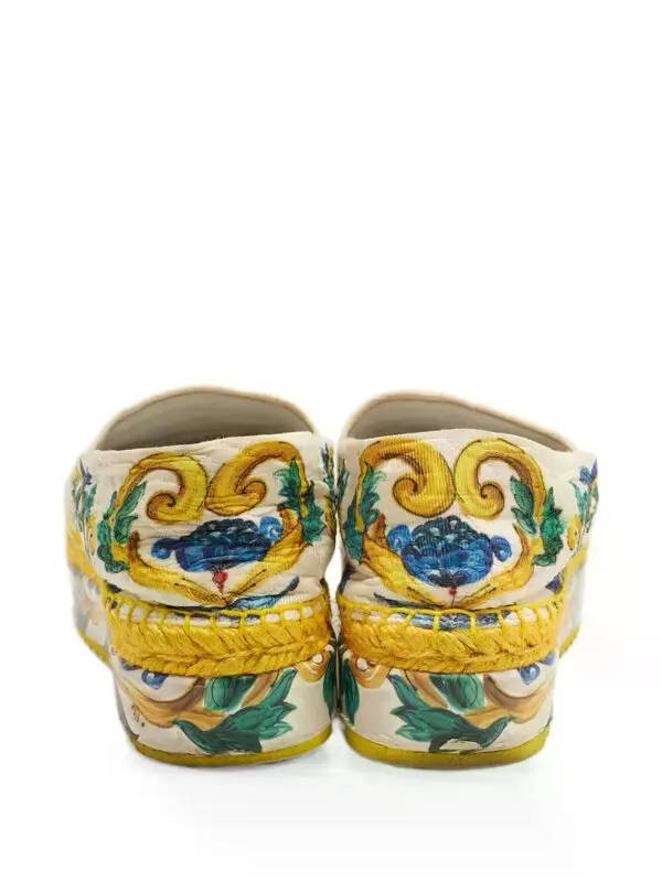 Dolce & Gabbana Floral Jacquard Platform Espadrilles