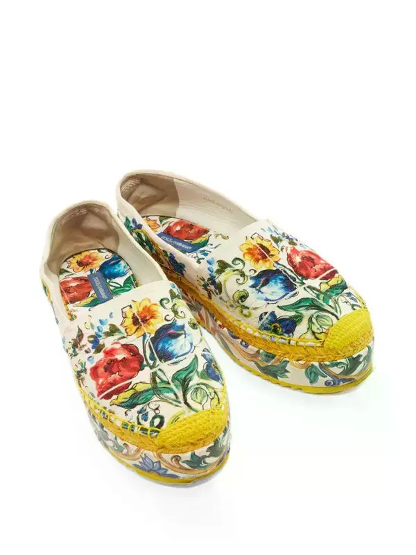 Dolce & Gabbana Floral Jacquard Platform Espadrilles