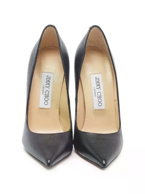 JIMMY CHOO Lizard-embossed Leather Stiletto Pumps